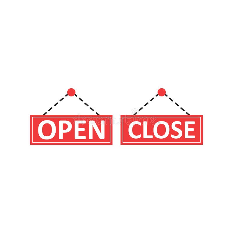 Open and Close Store Sign. Vector Icon Template Stock Vector ...