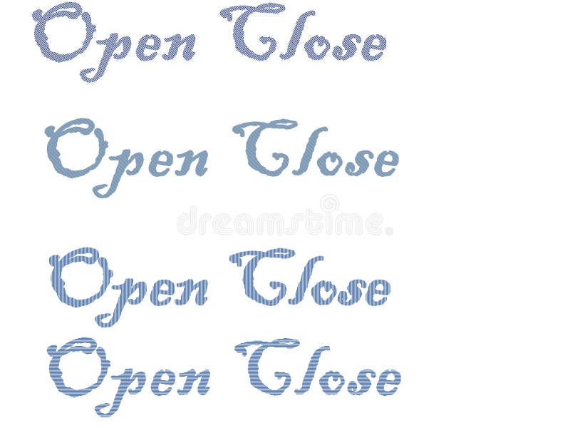 Open Close words styles stock illustration. Illustration of drawing ...