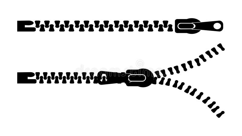 Open and Close the Zipper. Vector Illustration Stock Vector ...