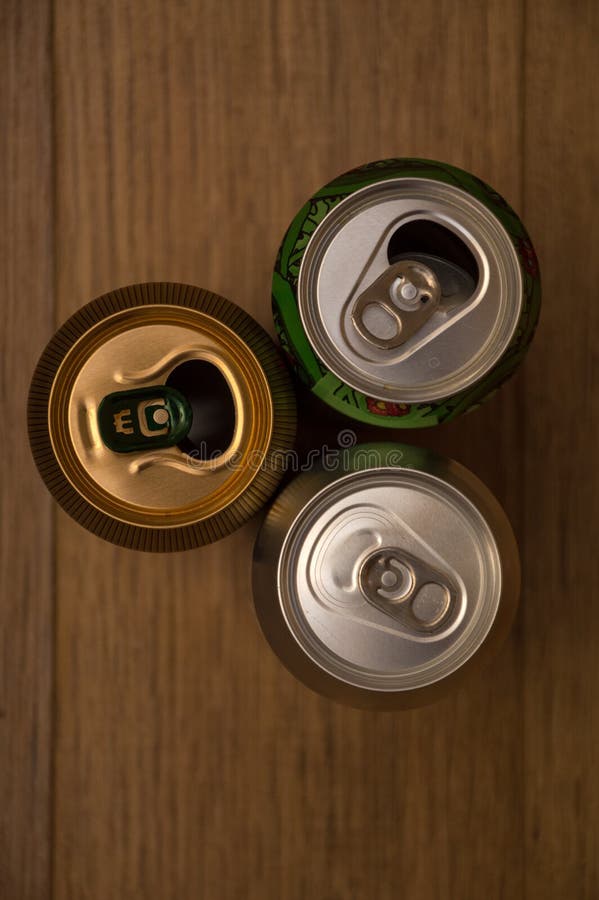 Aluminum Cans of Beer on Wooden Background Stock Image - Image of lager ...