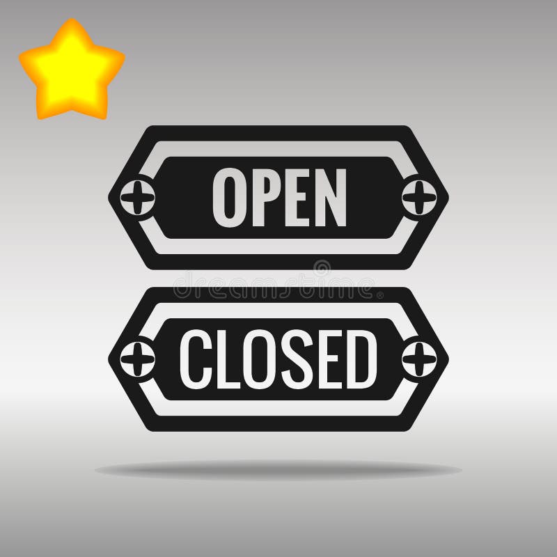 Open and Closed Black Icon Button Logo Symbol Stock Vector ...