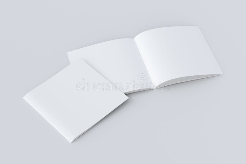Open and Closed Blank Booklet Stock Illustration - Illustration of ...
