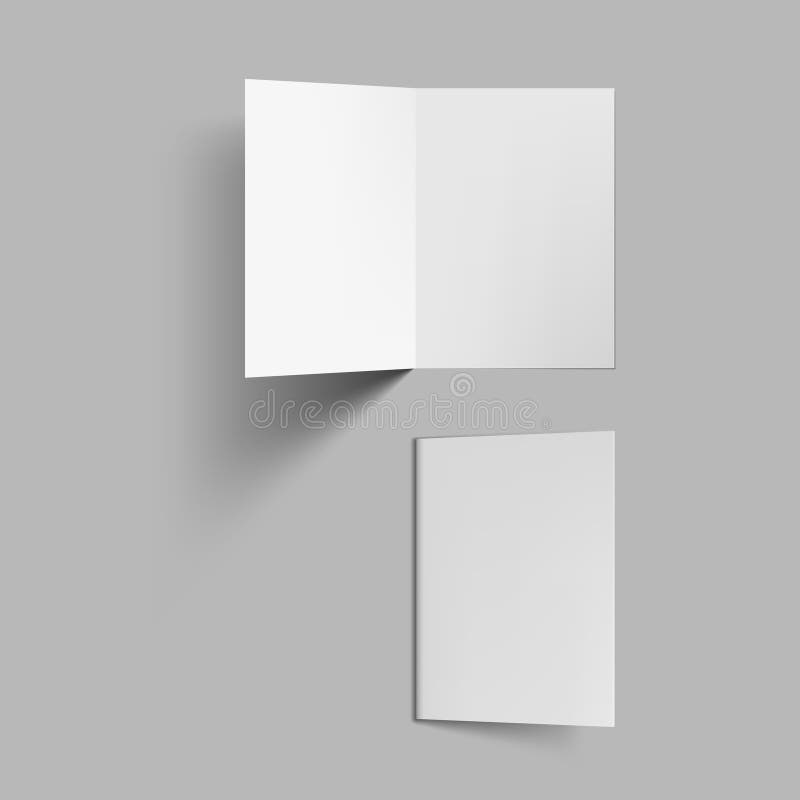 Open and Closed Blank Invitation Card with Shadow Stock Vector ...