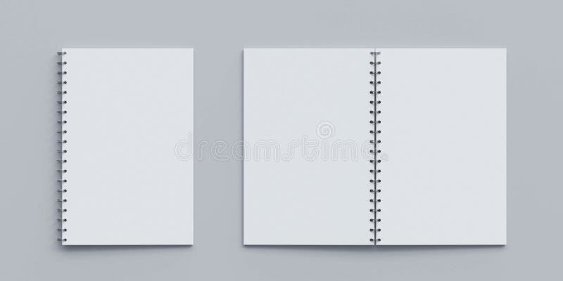 Open and Closed Blank Note Book on White Desk Copy Space Empty Blank To ...