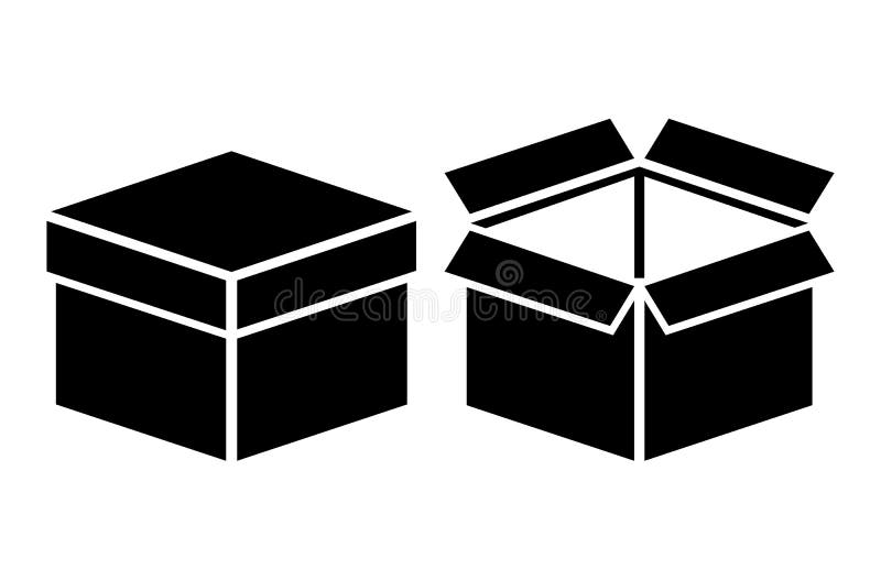 Open closed box icon stock vector. Illustration of chest - 46039373