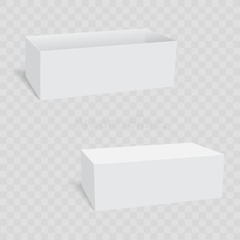 Open Product Cardboard Package Box. Front View. Vector Illustration ...