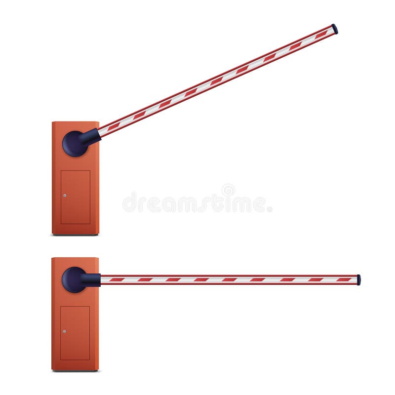 Open and Closed Car Barriers Vector Illustrations Set Stock Vector ...