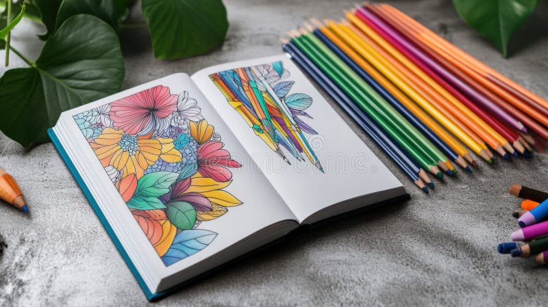Open and Closed Coloring Book Stock Photo - Image of watercolor, style ...