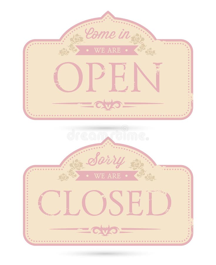 Open Closed Retro Signs Stock Illustrations – 206 Open Closed Retro ...