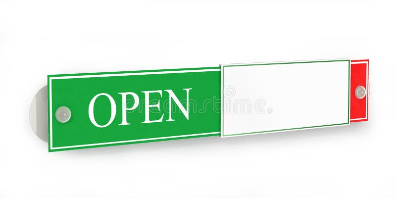 Open and Closed Door Signs Board, Stock Illustration - Illustration of ...