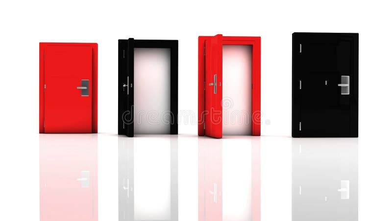 3d door open and close stock illustration. Illustration of election ...