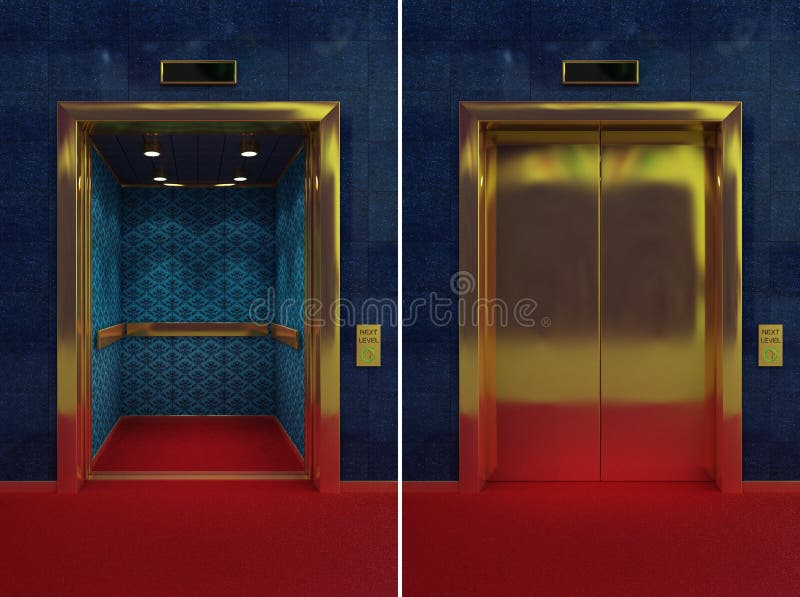 Open and closed elevator stock photo. Image of brushed - 20398704