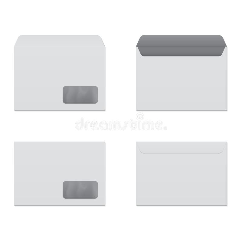 Envelope Front Back Mockup Template Stock Illustrations – 1,554 ...