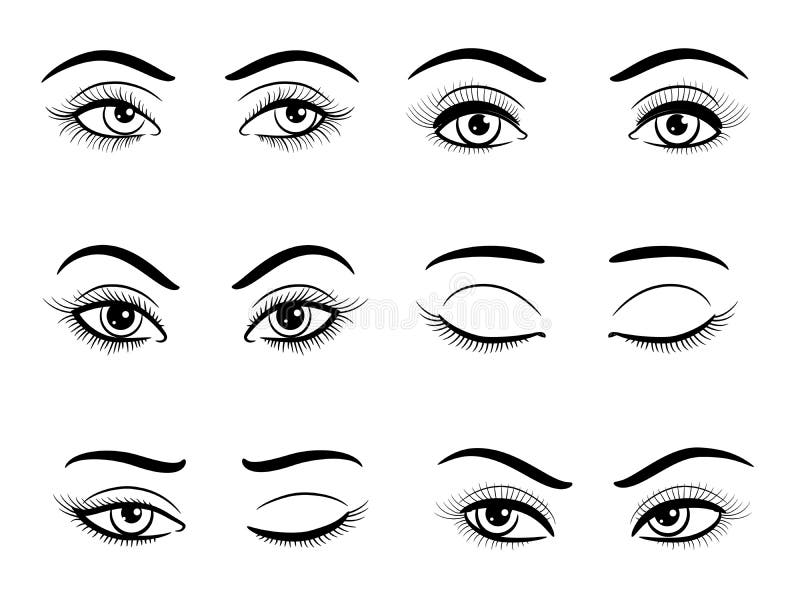 Female Eyes Outline Stock Illustrations – 5,599 Female Eyes Outline ...