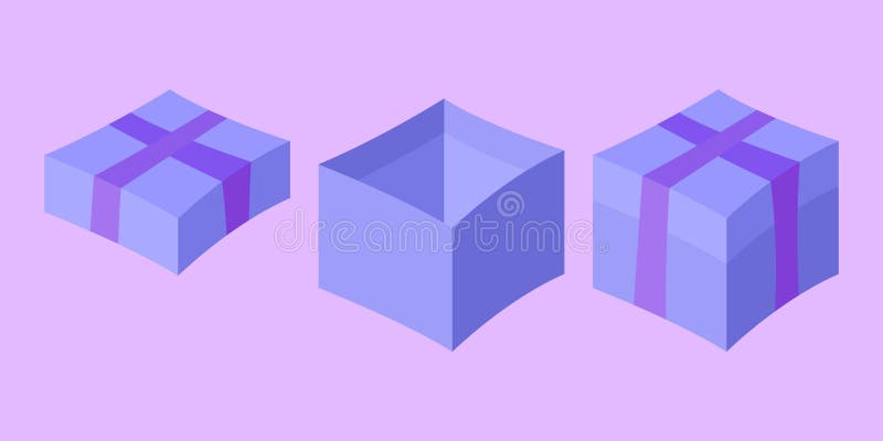 Open and Closed Gift Boxes Vector. Gift Box Illustration Collection ...