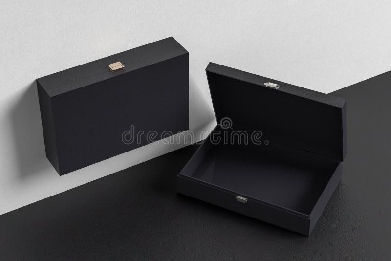 Open and Closed Gift Long Boxes or Caskets Stock Illustration ...