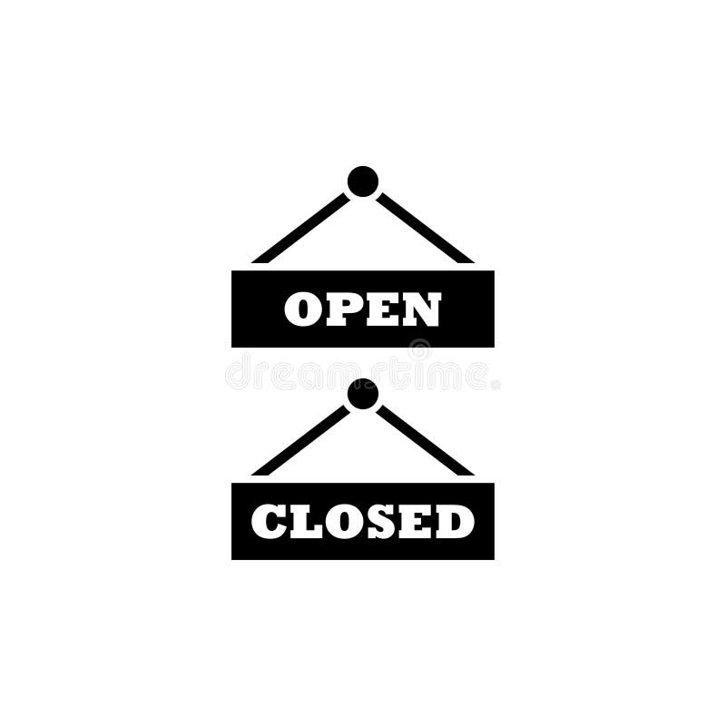 Open Closed Icon Flat Vector Template Design Trendy Stock Illustration ...