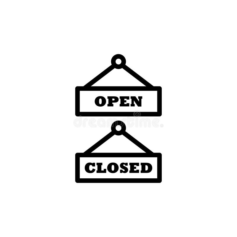 Open Closed Icon Flat Vector Template Design Trendy Stock Illustration ...
