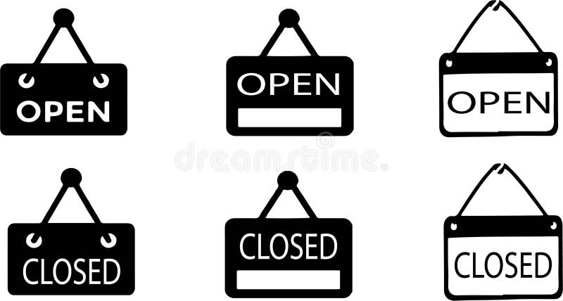 Open and Closed Icon on White Background Stock Illustration ... Open and Closed Icon on White Background Stock Illustration ...