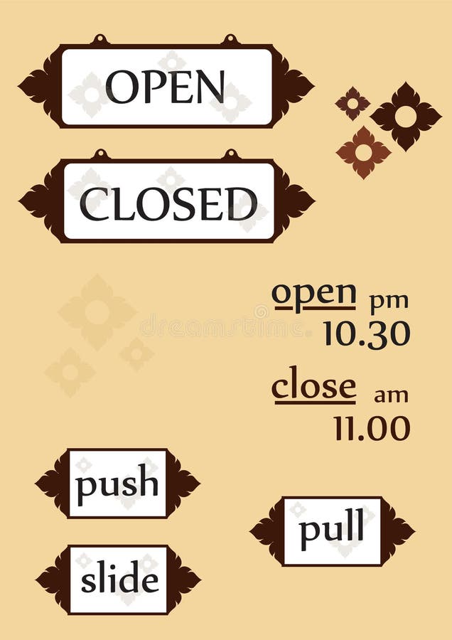 Open and closed stock vector. Illustration of service - 51252588