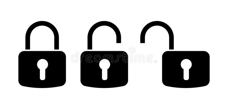 Open and Closed Lock Icon. Lock and Unlock Symbols. Security Symbols ...