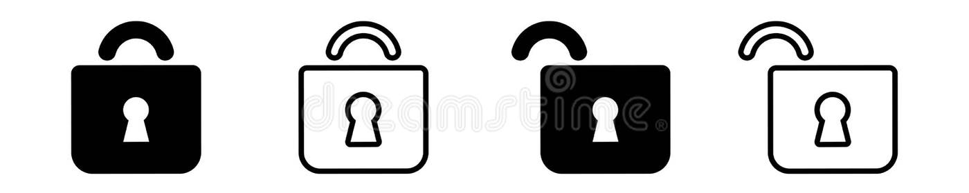 Open Closed Padlock Icon Stock Illustrations – 12,880 Open Closed ...