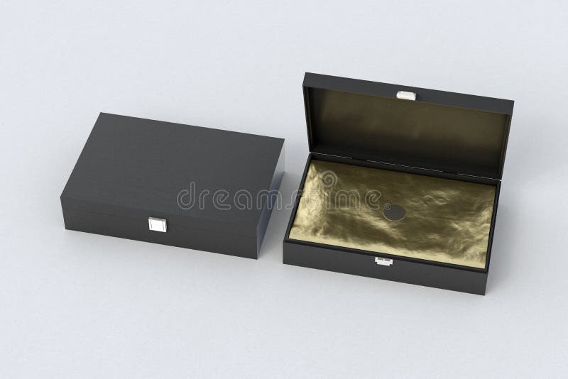 Open and Closed Long Box or Casket Stock Illustration - Illustration of ...
