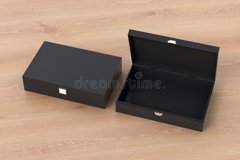 Open and Closed Long Box or Casket Stock Illustration - Illustration of ...