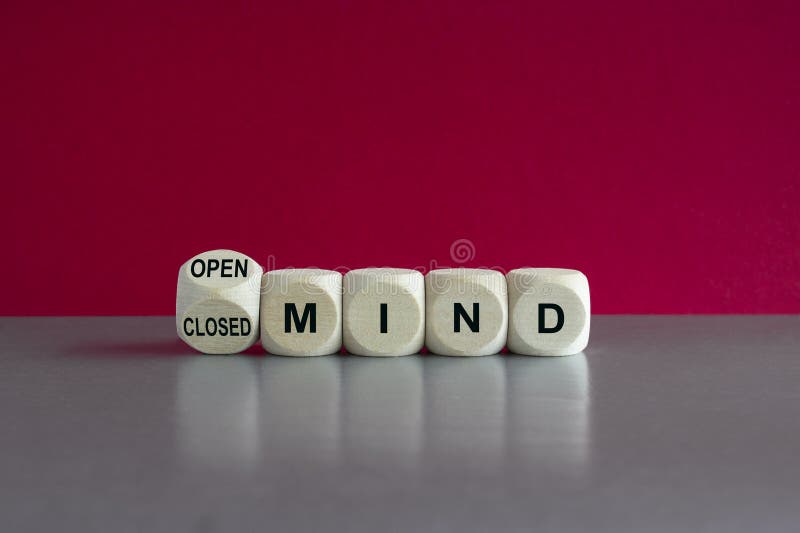 Open or Closed Mind Symbol. Turned a Cube and Changes Concept Words ...
