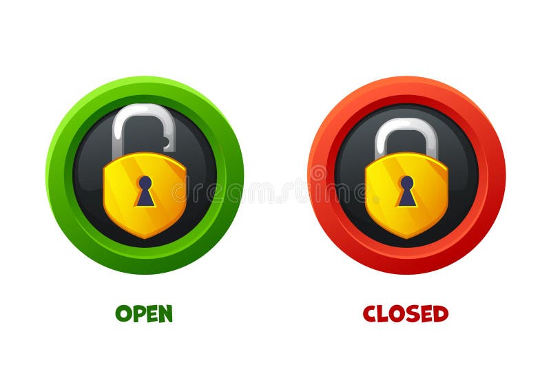 Open and Closed Padlock Icons. Block and Security. Stock Vector ...