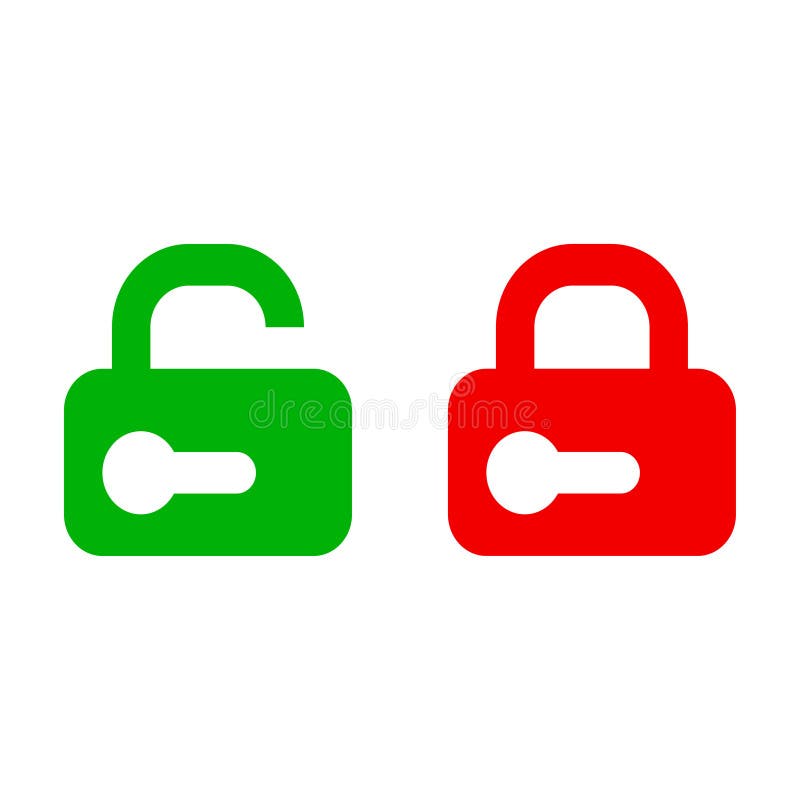Green Padlock and Red Padlock. Open and Closed Padlock. Security ...