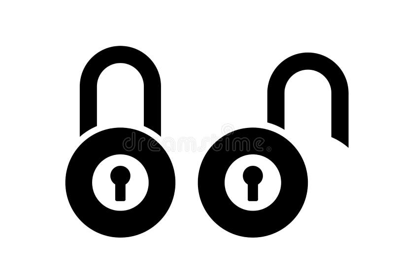 Padlock Open and Closed Icon Stock Vector - Illustration of closed ...