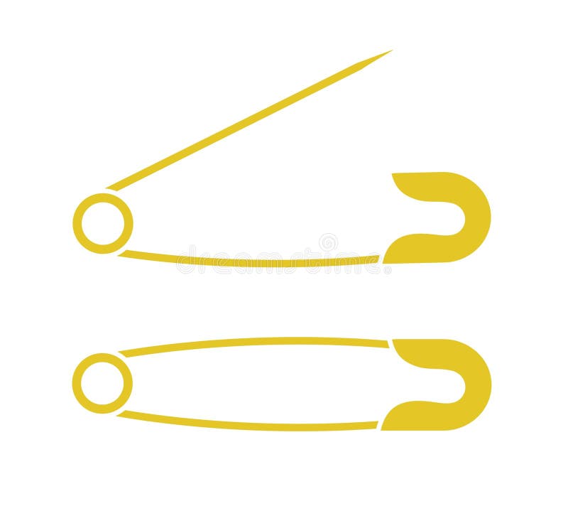 Open and Closed Pin. Isolated Pin on White Background Stock ...