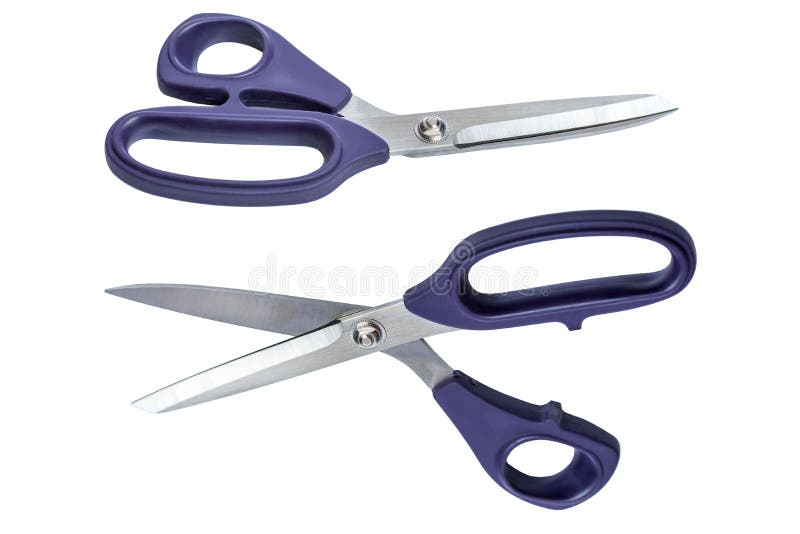 Open and Closed Scissors for Paper and Sewing. Set, Collage. Close-up ...