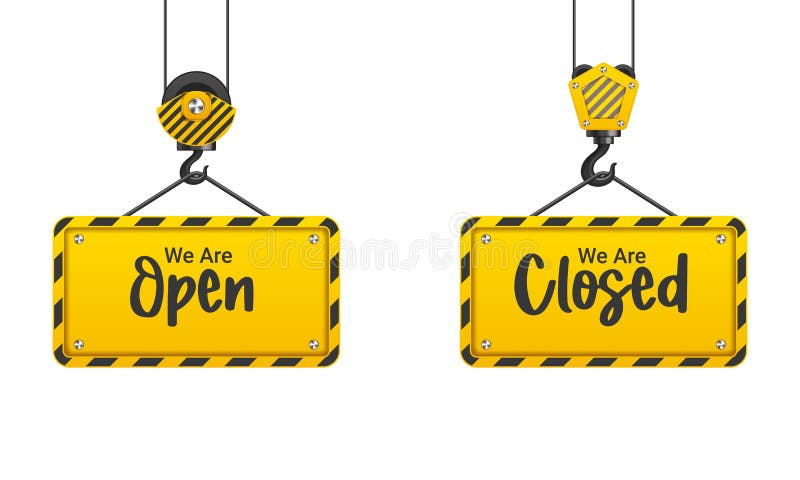 Open and Closed shop sign stock illustration. Illustration of message ...