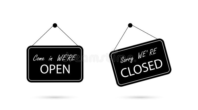 Open and Closed Sign Boards. Open or Closed Sign Board, Isolated Stock ...