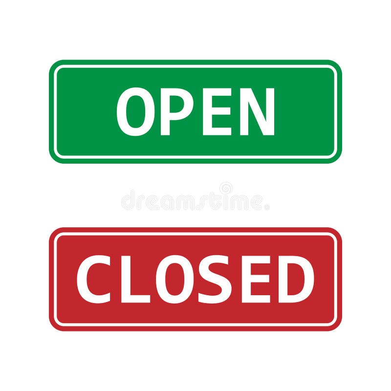 Open, Closed Sign Icon. Vector Illustration, Flat Design Stock ...