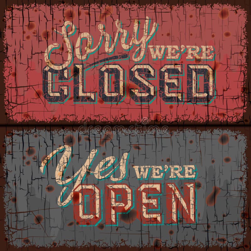 Open and Closed Sign - Information Retail Store Stock Vector ...