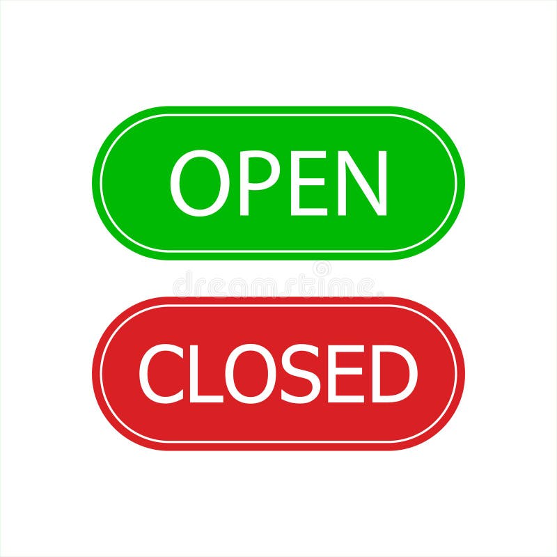 Open and Closed Sign stock vector. Illustration of message - 373997936
