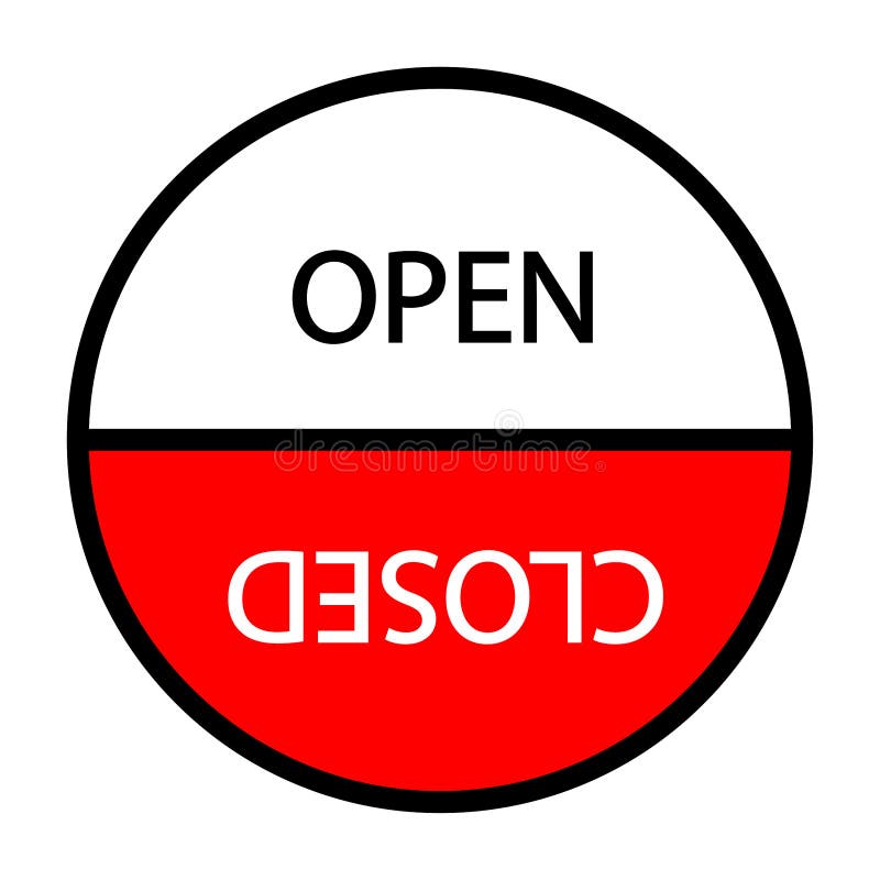 Open Closed Sign. Round Sign Stock Illustration - Illustration of ...