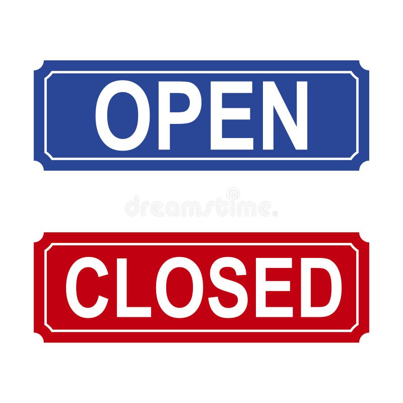 Open and Closed Sign Vector Illustration Stock Illustration ...