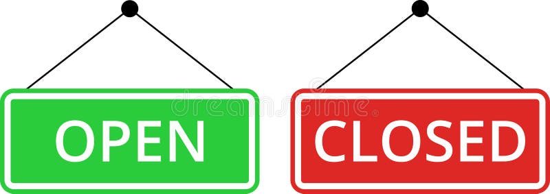 Open and Closed Sign Vector for Print or Web Stock Vector ...