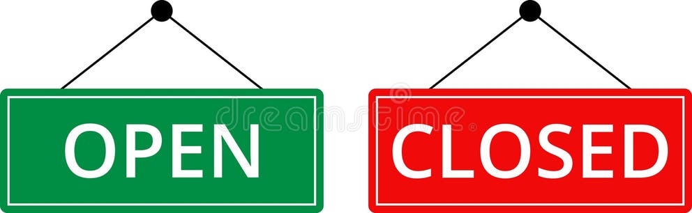 Open and Closed Sign Vector for Print or Web Stock Vector ...