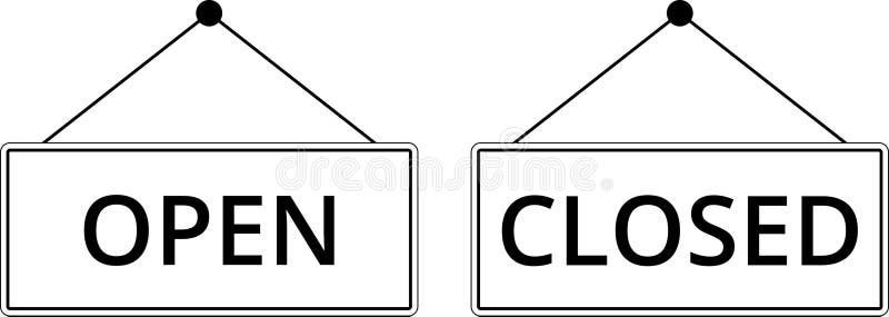 Open and Closed Sign Vector for Print or Web Stock Vector ...