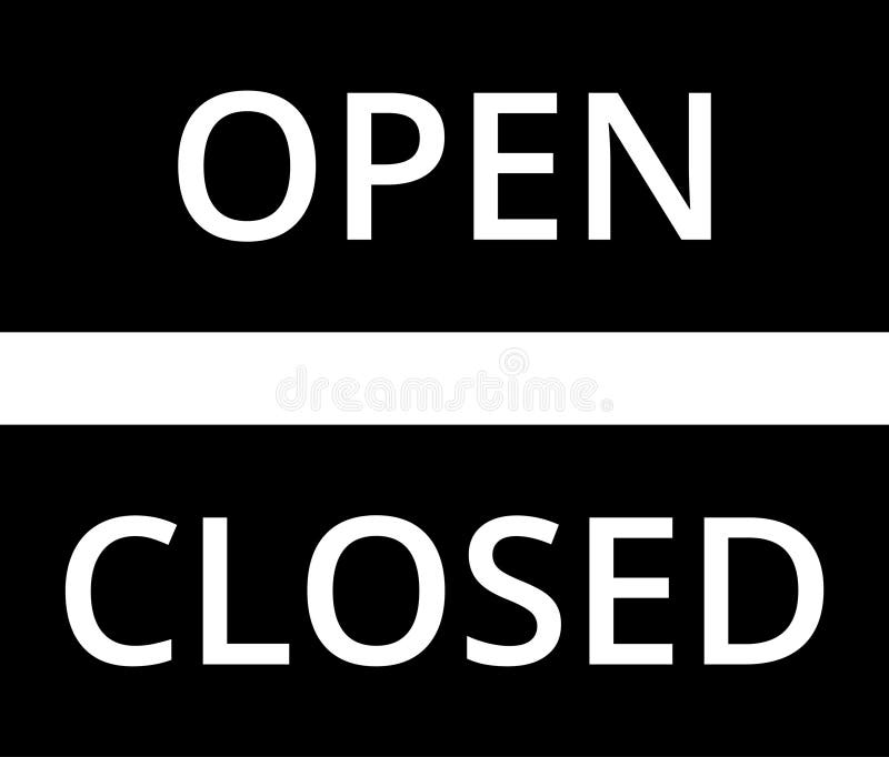 Open and Closed Sign Vector for Print or Web Stock Illustration ...