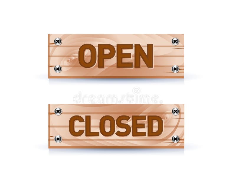 Open and closed signs stock vector. Illustration of late - 18591738