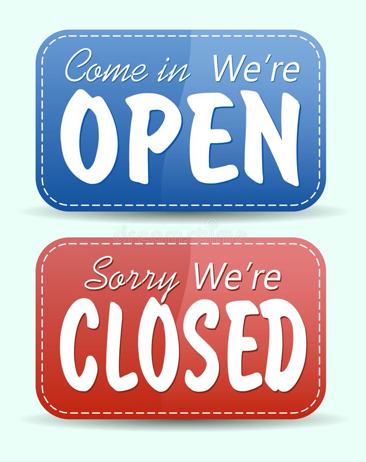 Board Closed Door Open Signs Stock Illustrations – 204 Board Closed ...