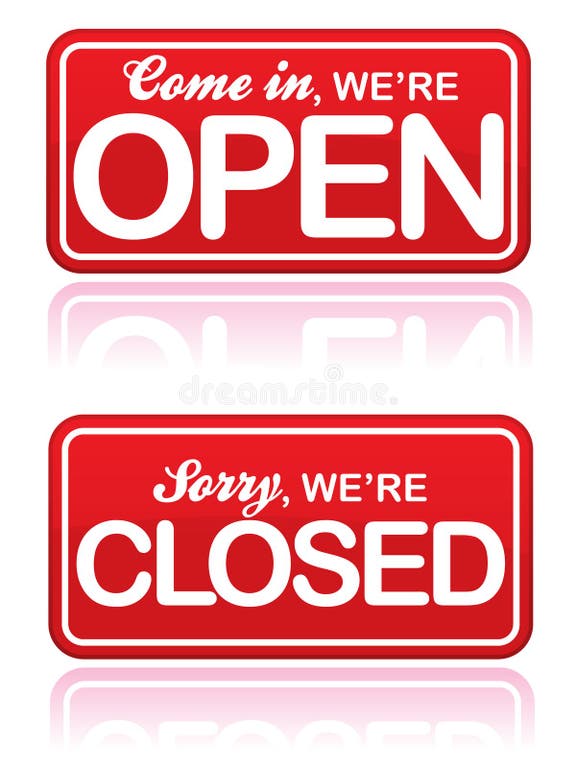 Open and Closed Signs EPS stock vector. Illustration of drawings - 15731572