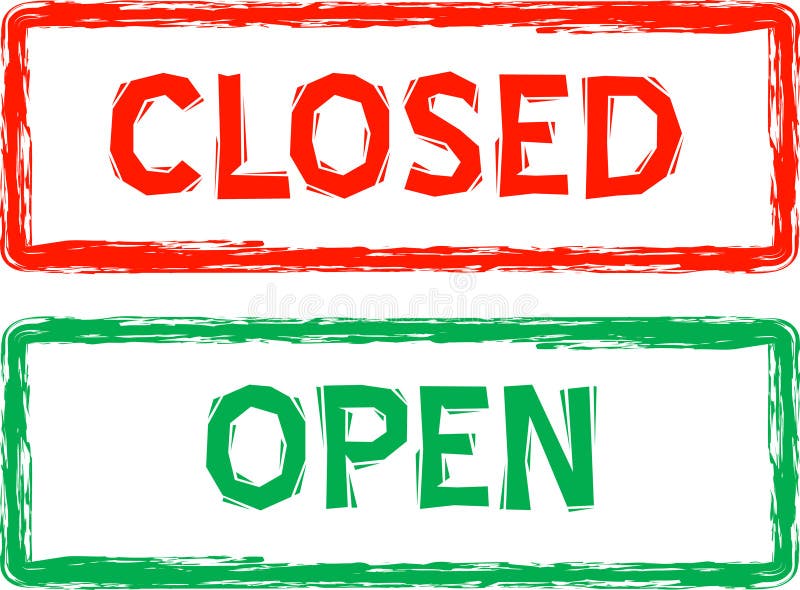 Open and Closed Signs for Retail in Vector Stock Vector - Illustration ...