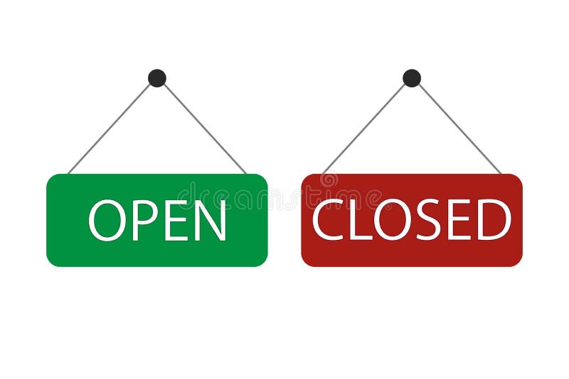 Open and Closed Signs. Vector Design Icon Stock Illustration ...